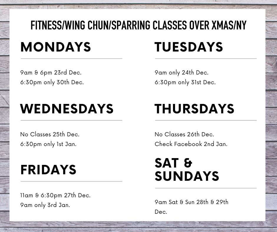 Training Tonight! And Xmas/NY Training Schedule! - Red Boat Kung Fu